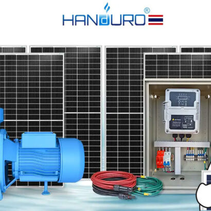 ปั๊มหอยโข่งโซล่าเซลล์ 3นิ้ว AC/DC 1500W Handuro รุ่นใช้ไฟได้2ระบบ